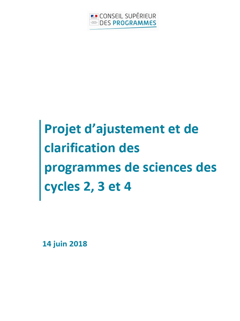 Ajustement des programmes de sciences 2-4 | PDF | Science | Mathématiques