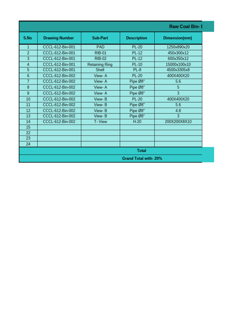 Steel Structure - BOQ. | PDF
