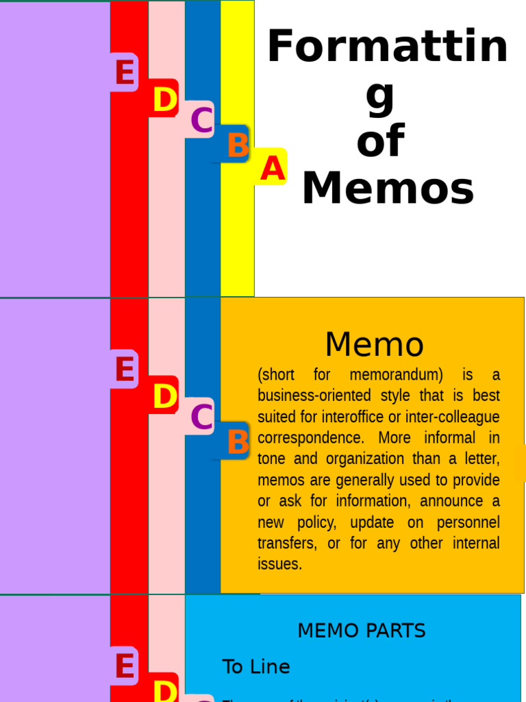 Formatting Memos Edited | PDF | Memorandum | Human Communication