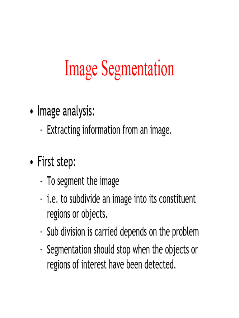 UNIT IV Image Segmentation | PDF | Image Segmentation | Signal Processing