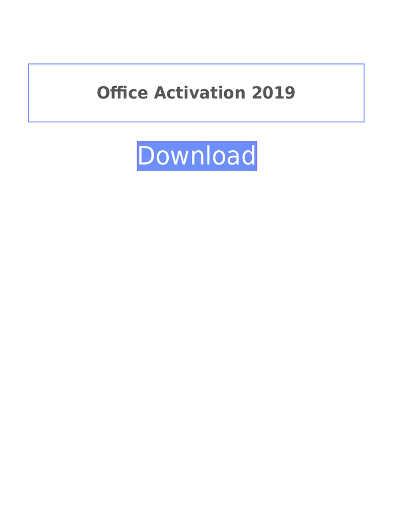 Office Activation 2019 | PDF