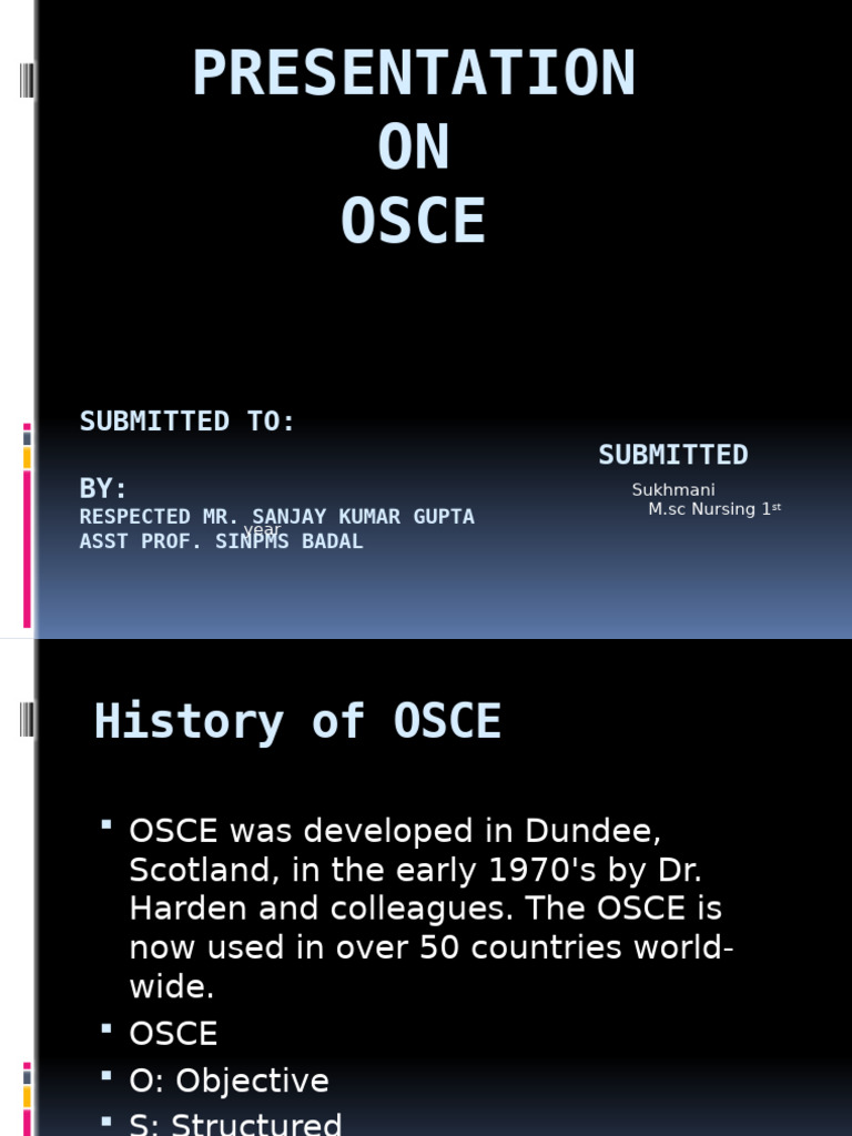 OSCE PPT SUKHMANI | PDF | Cognition