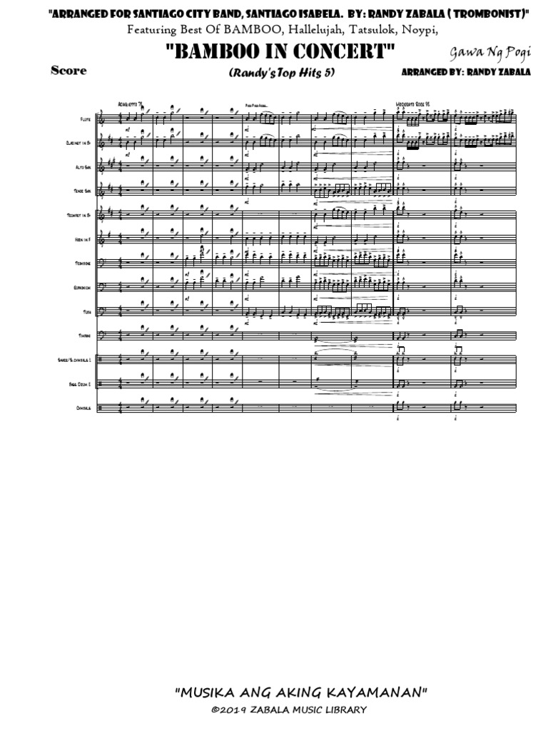 Bamboo in Concert SCORE | PDF
