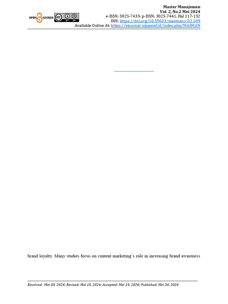 MASMAN VOL 2 MEI 2024 Hal 117-132 | PDF | Brand | Marketing