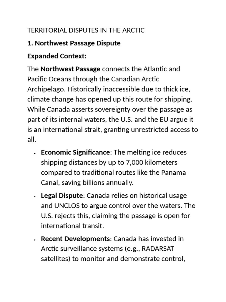 Arctic Territorial Disputes Overview | PDF | Territorial Waters ...