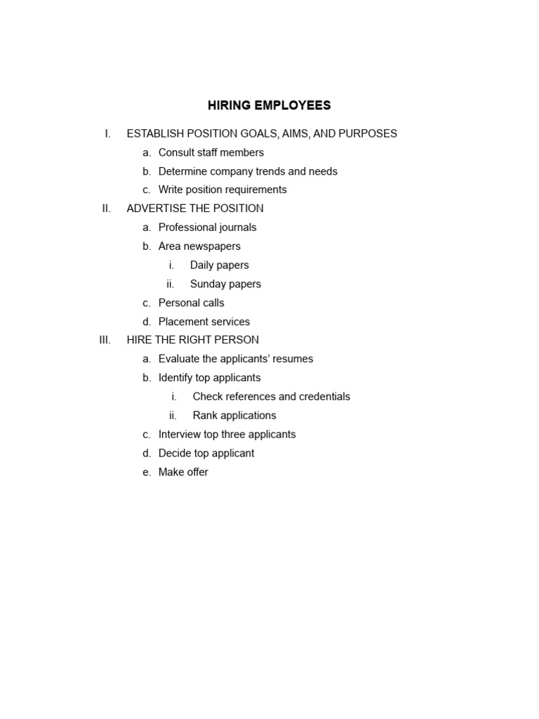 Hiring Process Guide for Employers | PDF