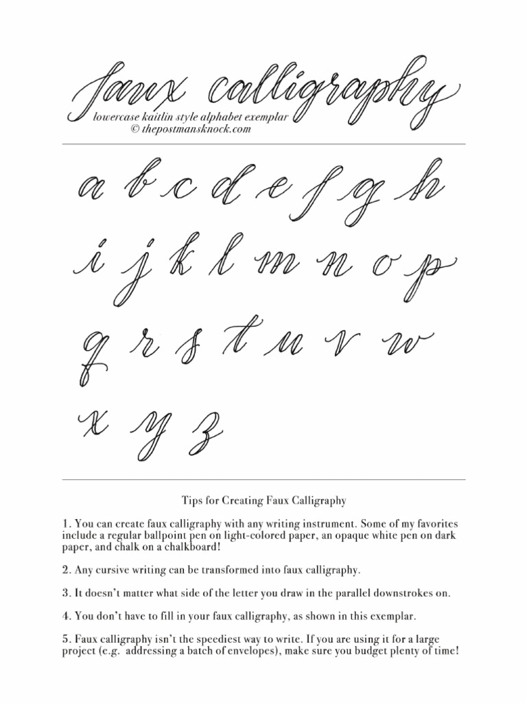 Kaitlin Faux Calligraphy Exemplar | PDF