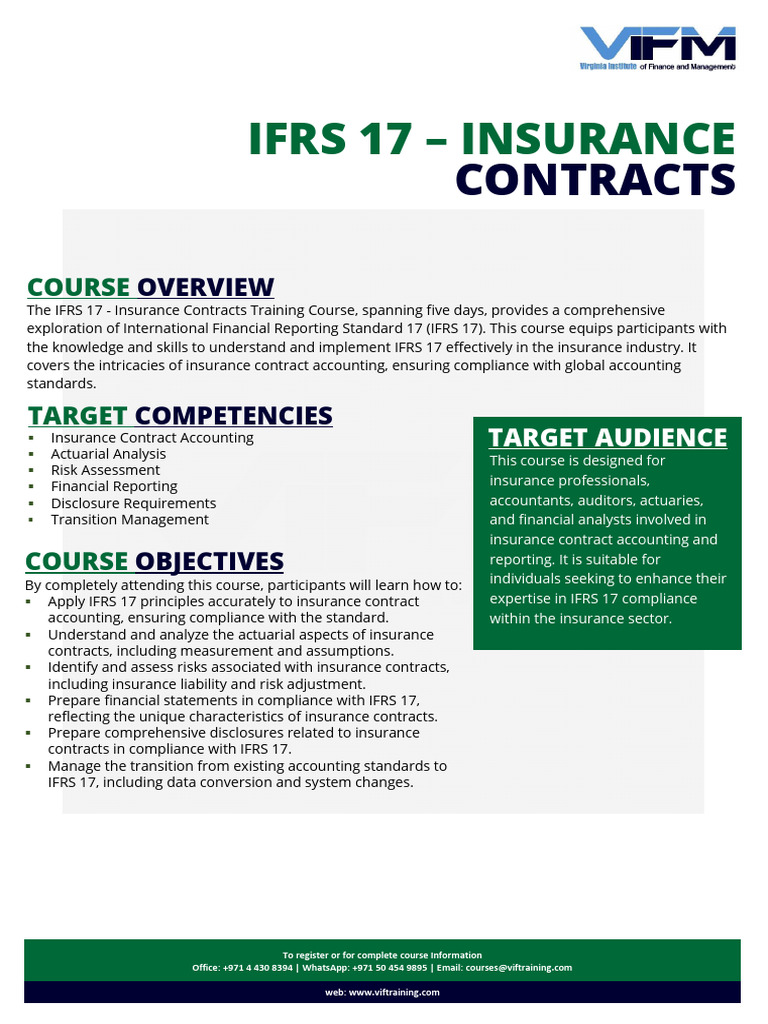 IFRS 17 Insurance Contracts Training | PDF | Financial Statement ...