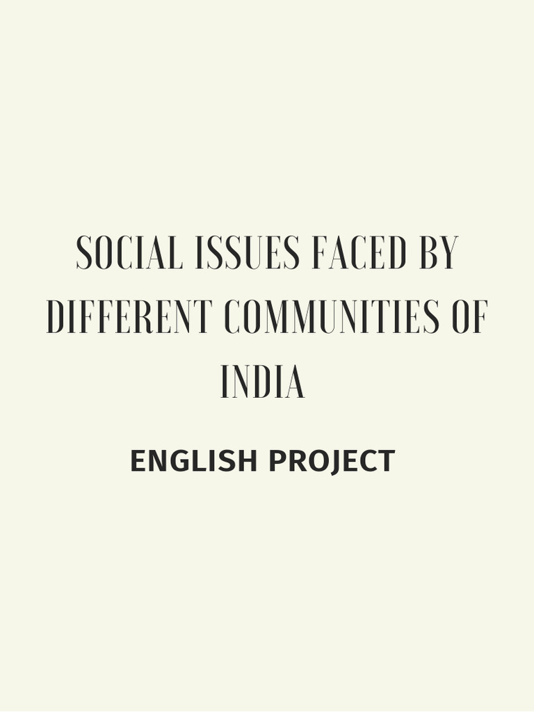 Social Issues Faced by Different Communities of India | PDF | Pottery ...