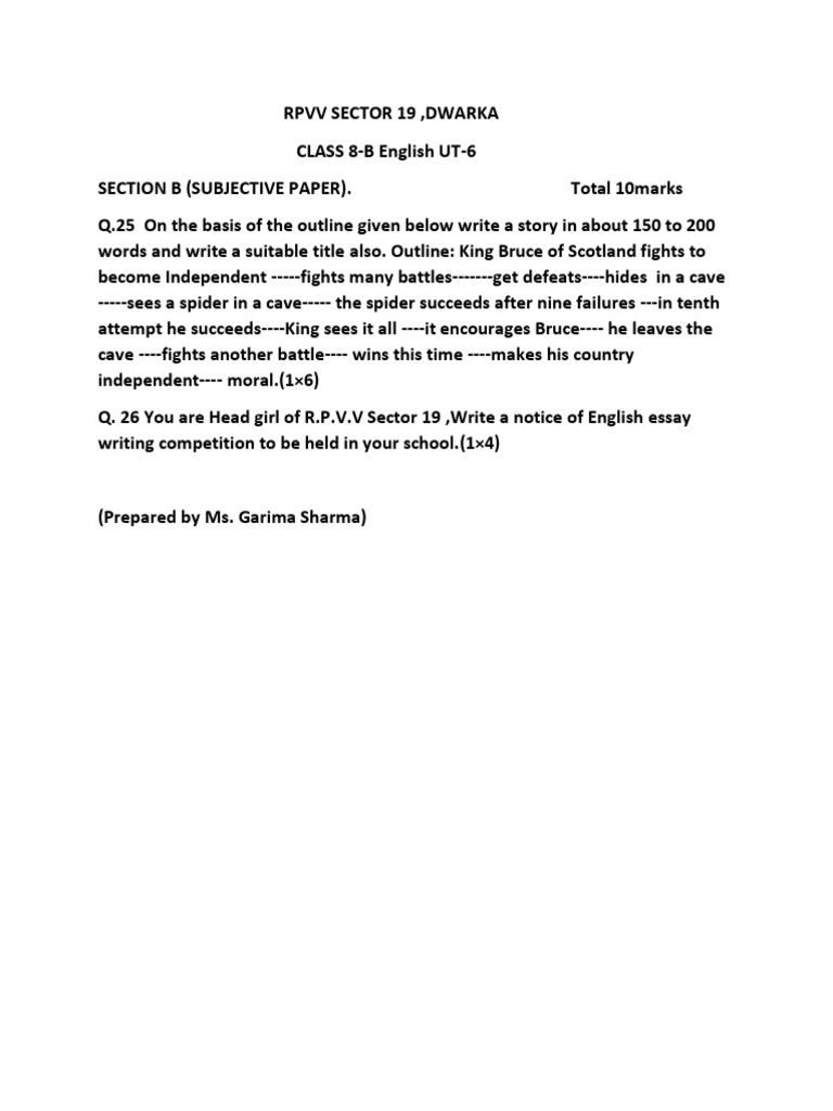 Avinash Kumar, 17 IX B - 8B Eng. UT6 Sec.B Dated 27feb.21 | PDF