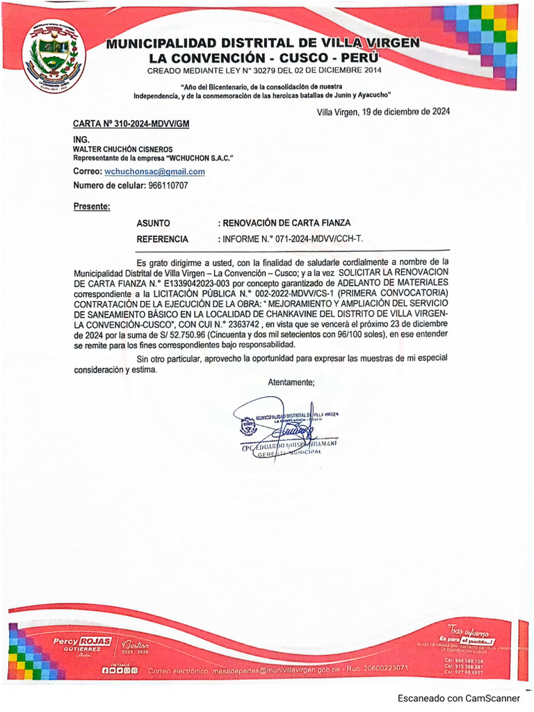 Carta 310-MDVV-310 | PDF