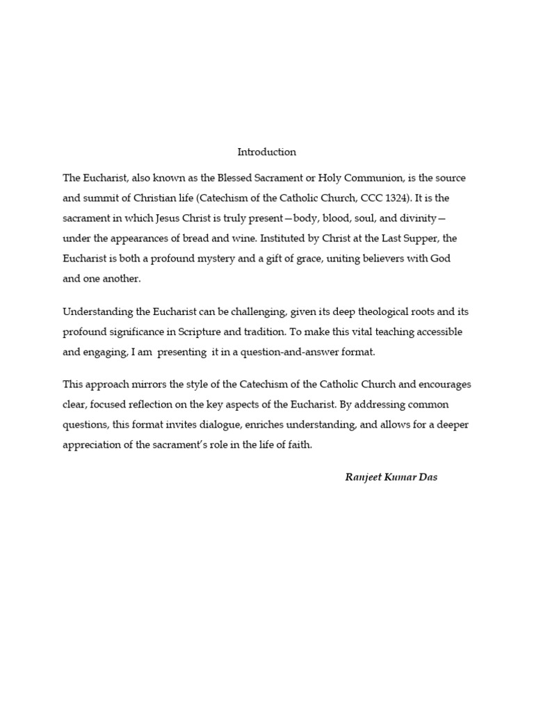 Understanding The Eucharist: A Question-and-Answer Guide To The ...
