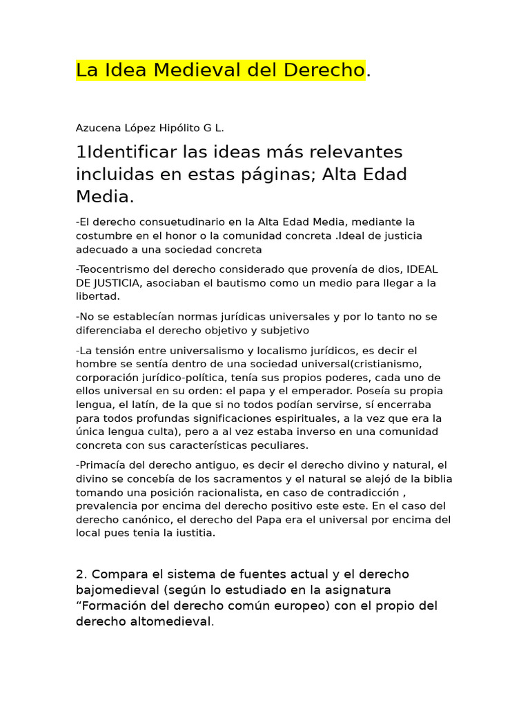 La Idea Medieval Del Derecho Pract 1 | PDF