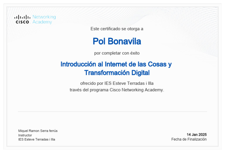 Certificado IOT | PDF