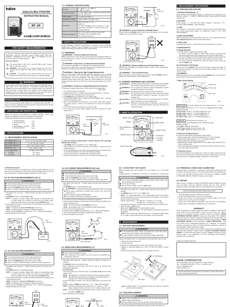 E Instruction Kf20!3!2 | PDF | Power (Physics) | Electronics