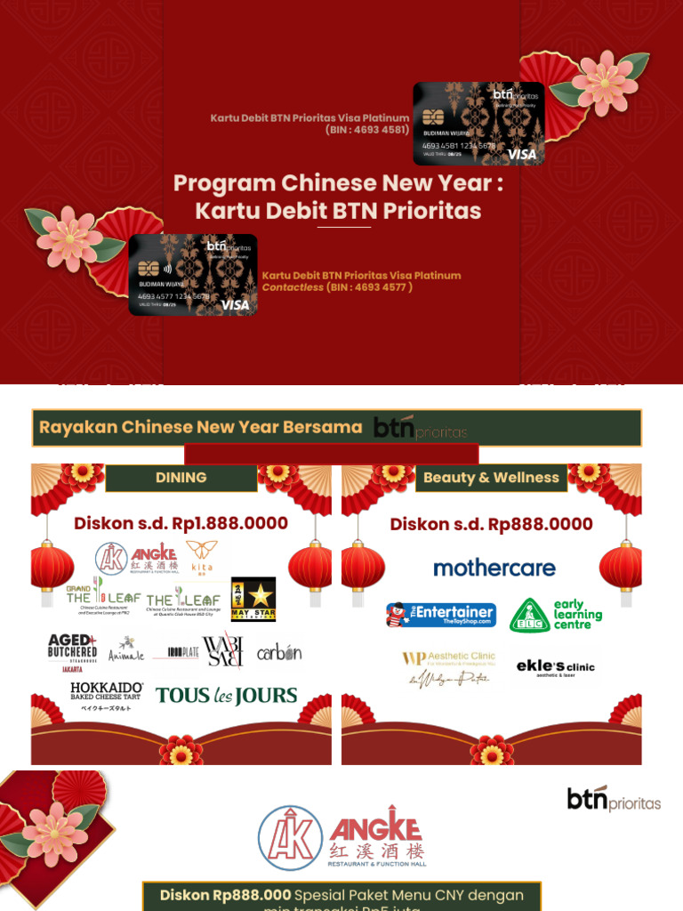 Program Chinese New Year 2025 - Kartu Debit BTN Prioritas. | PDF