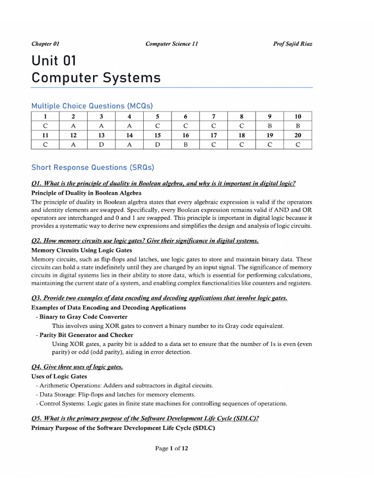 Computer Chap 1 Notes | PDF