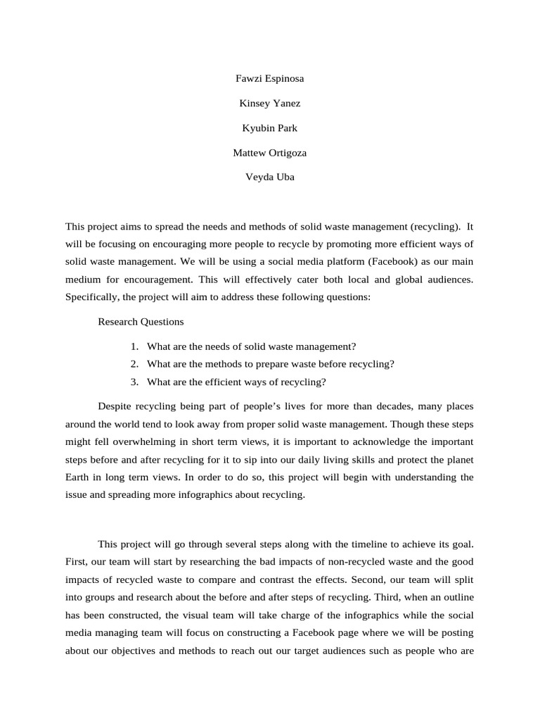 ICT concept paper | PDF | Waste Management | Recycling