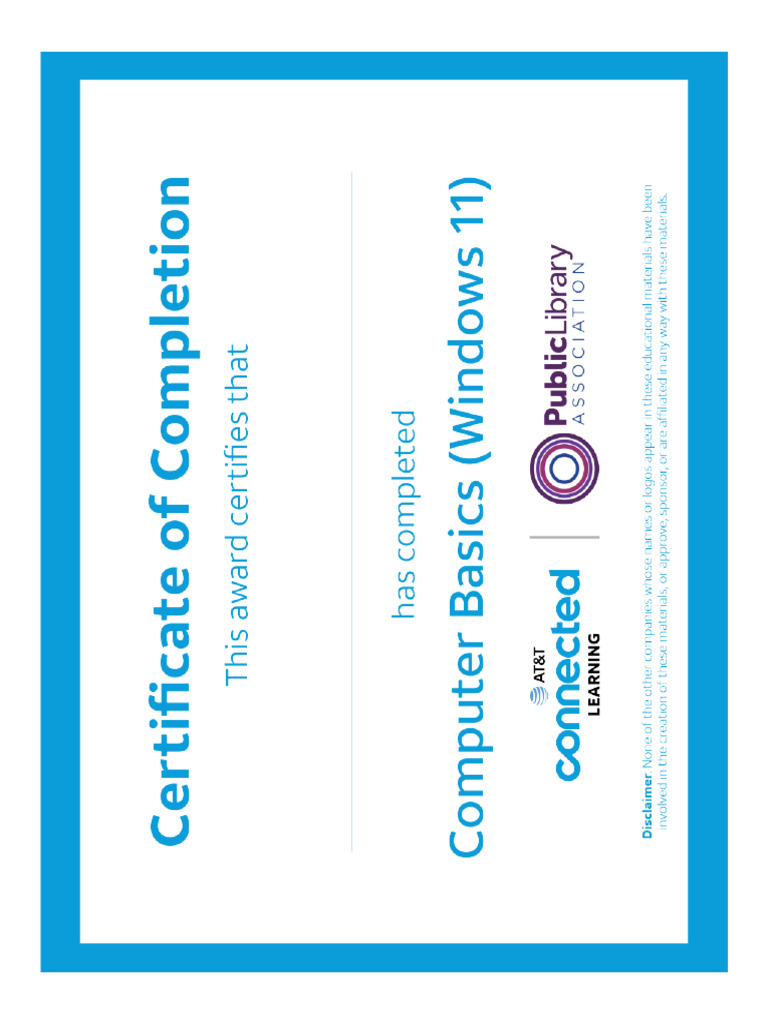 Certificate-Computer_Basics_Windows_11 | PDF