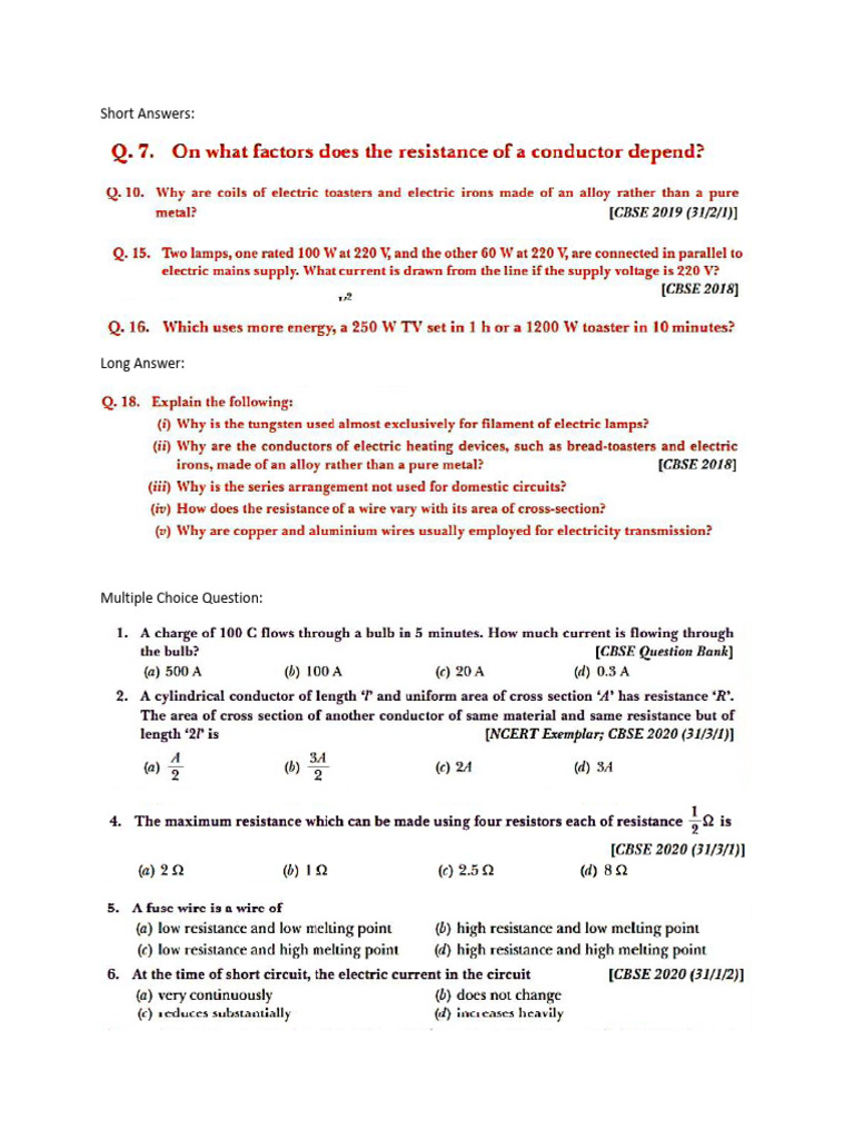 10 Physics Electricity | PDF