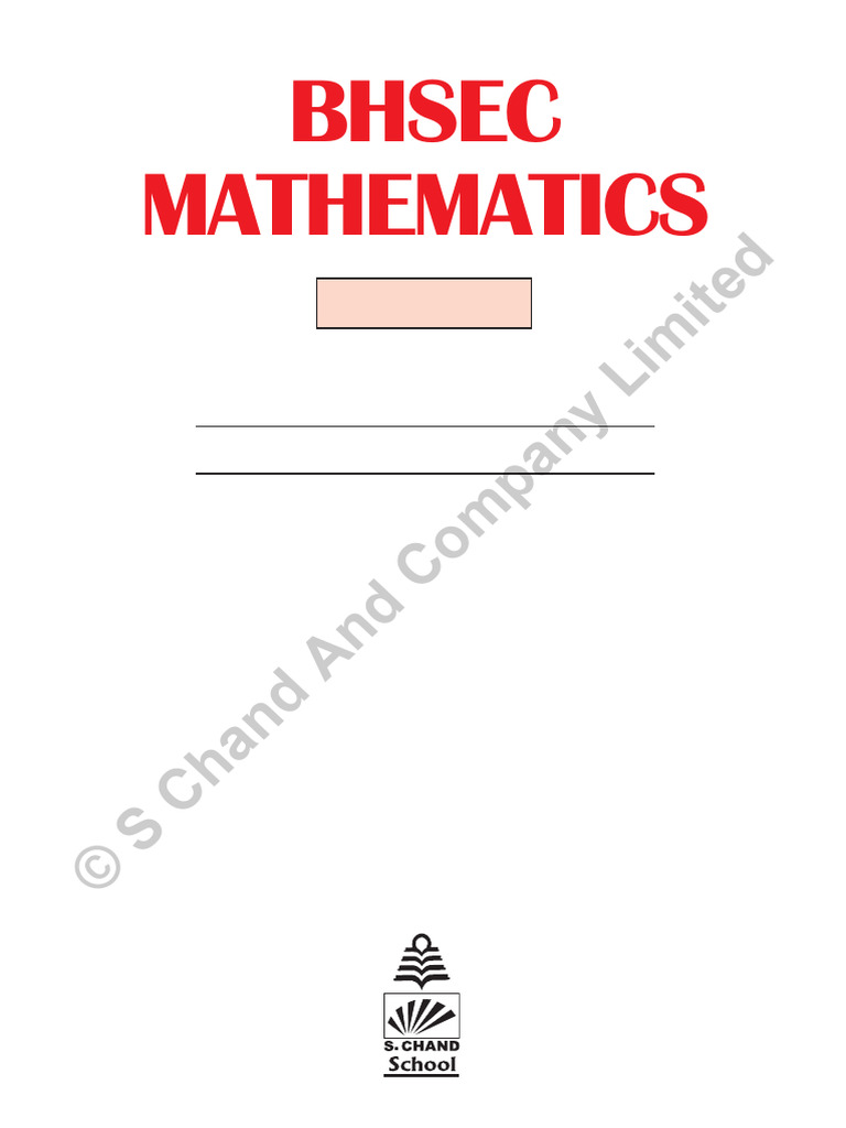 BHSEC Mathematics For Class XII | PDF | Integral | Matrix (Mathematics)