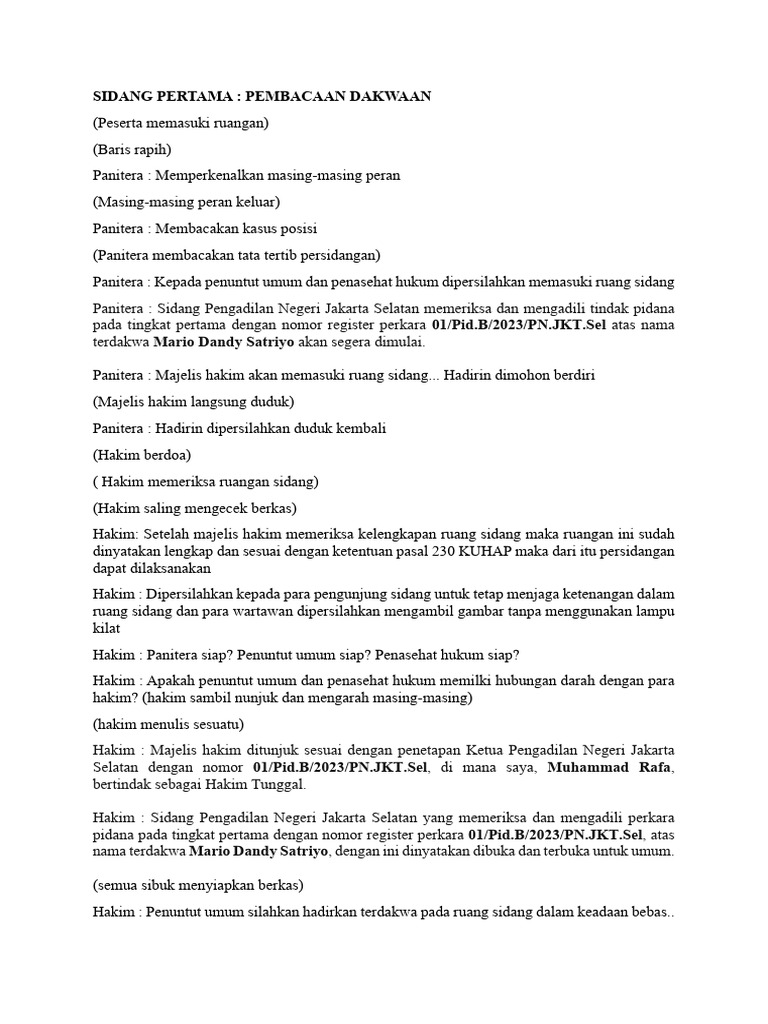 Teks Dialog Peradilan Pidana 2 | PDF