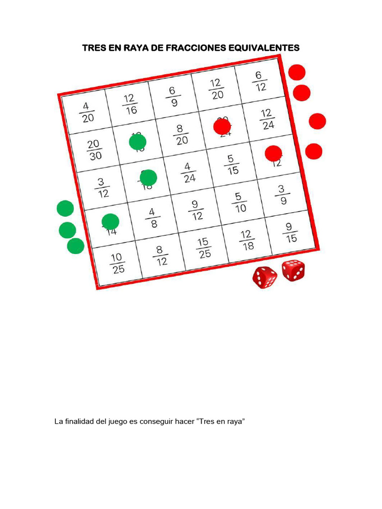 Tres en Raya de Fracciones Equivalentes: Observaciones | PDF | Juegos ...