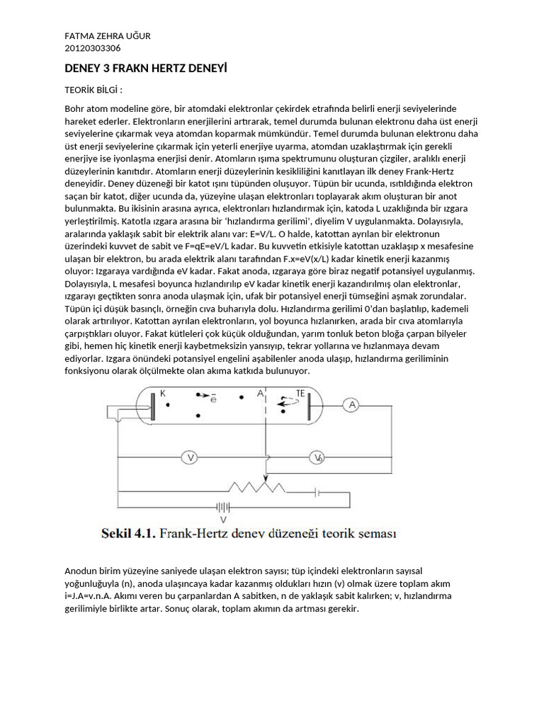 Deney 3-Frank Hertz Deneyi̇ | PDF