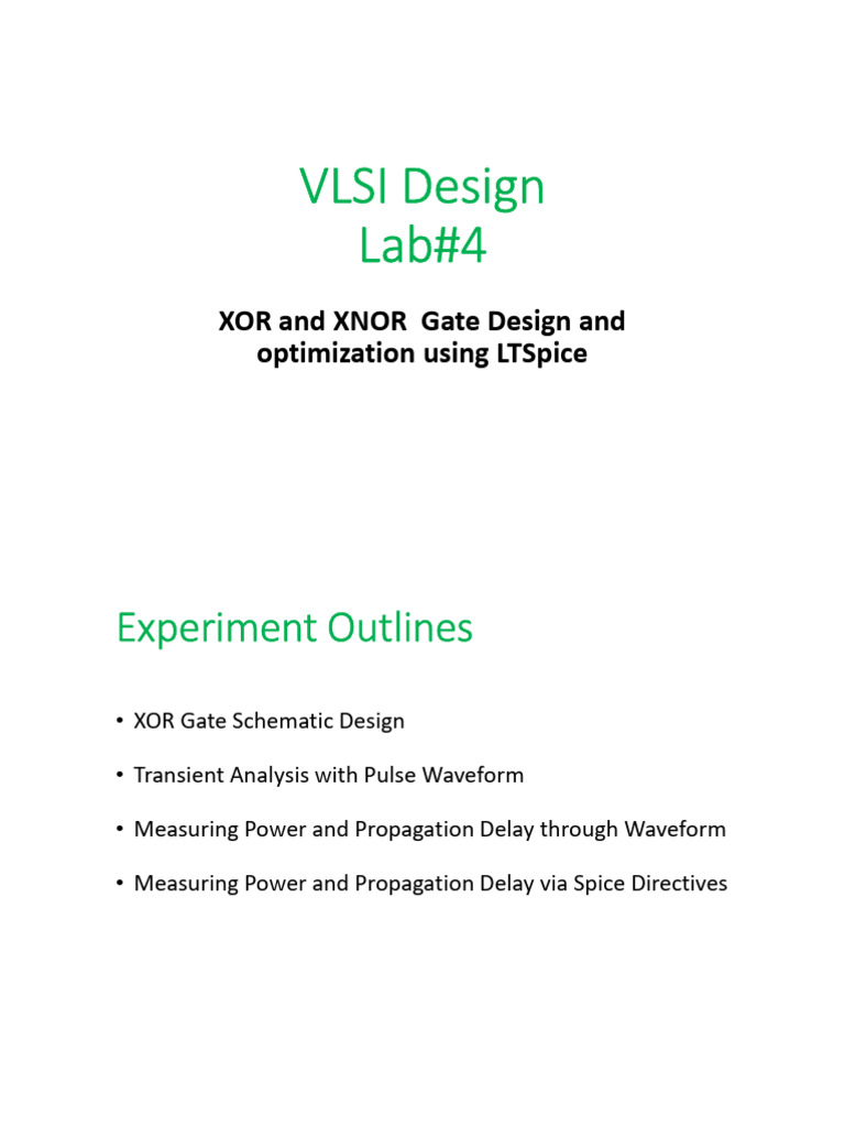 Lab#4 XOR and XNOR Gate LTSpice | PDF