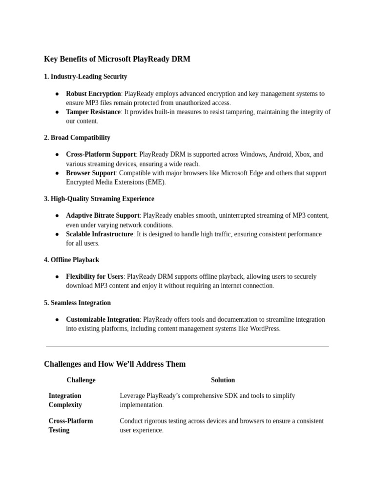 Key Benefits of Microsoft PlayReady DRM | PDF | Streaming Media ...