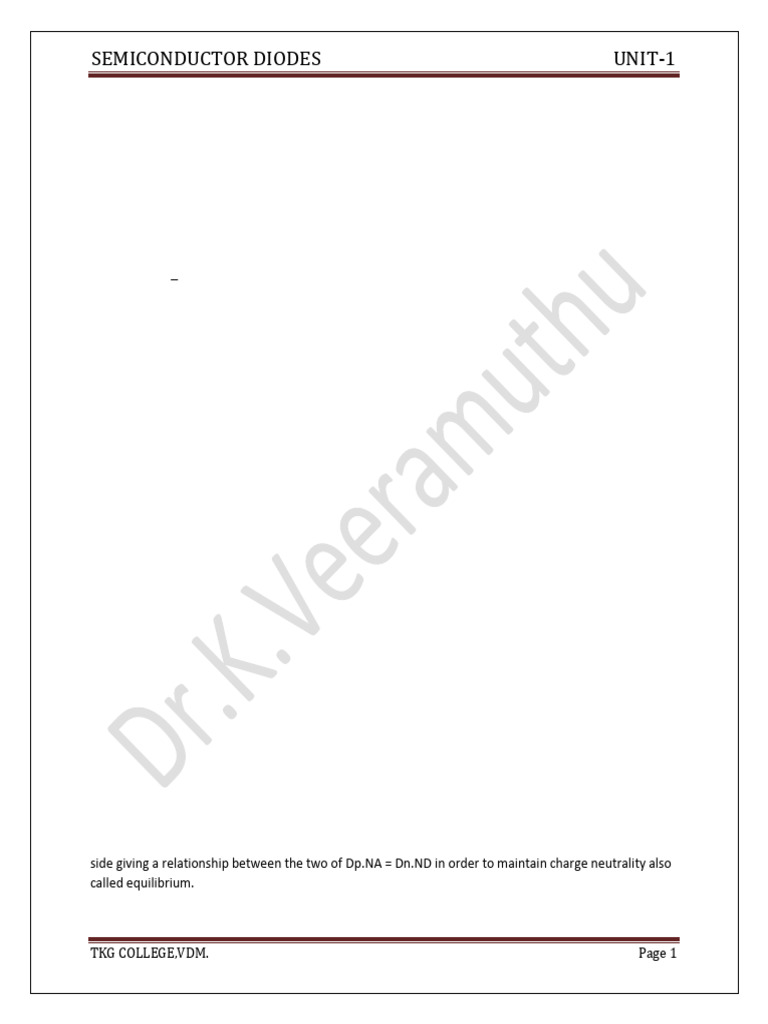 Unit -1 Semiconductor (1) | PDF | Rectifier | P–N Junction
