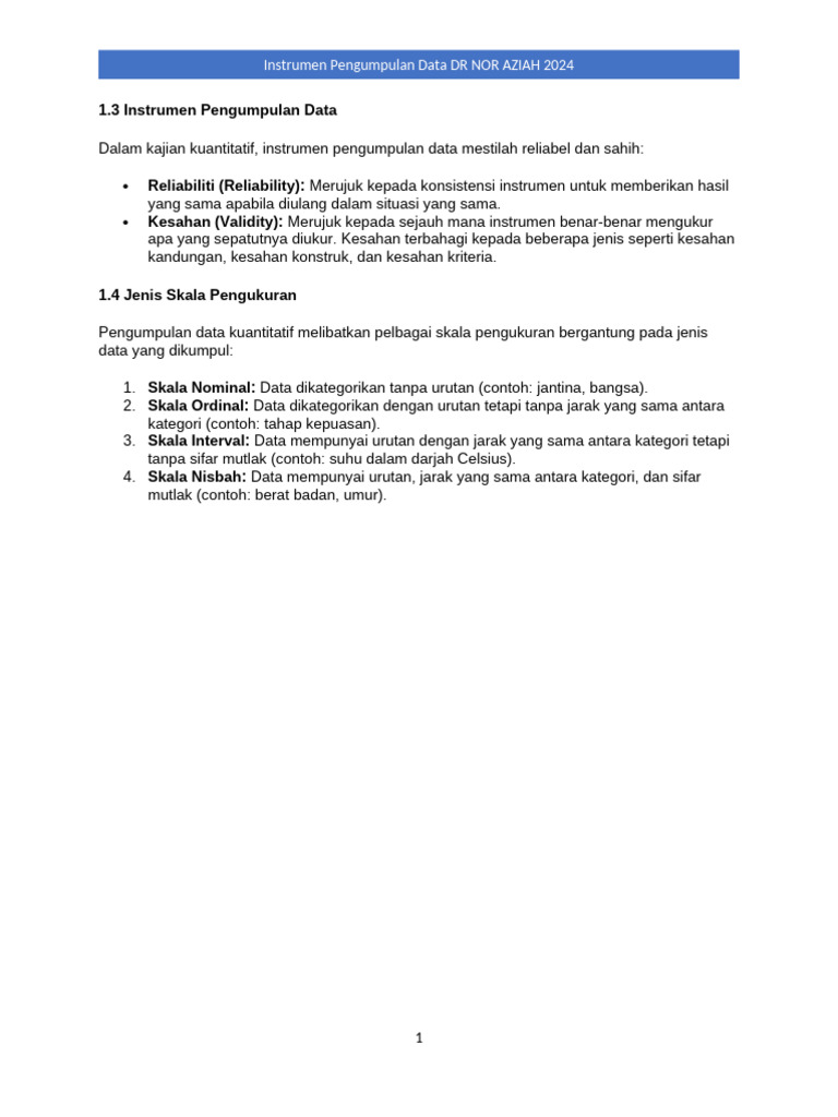 M6 Jenis Skala Pengukuran | PDF