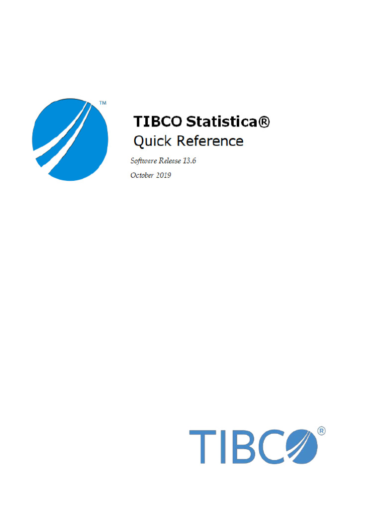 TIB Stat 13.6 Quick Ref | PDF | Spreadsheet | Application Software