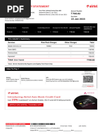 Airtel Postpaid Monthly Bill Summary | PDF | Payments | Cheque