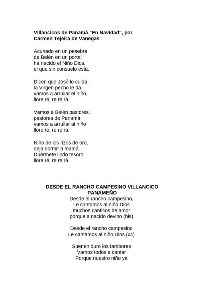 Villancicos Panameños para Navidad | PDF | Navidad