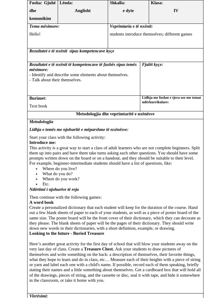 Lesson Plan No 2 | PDF