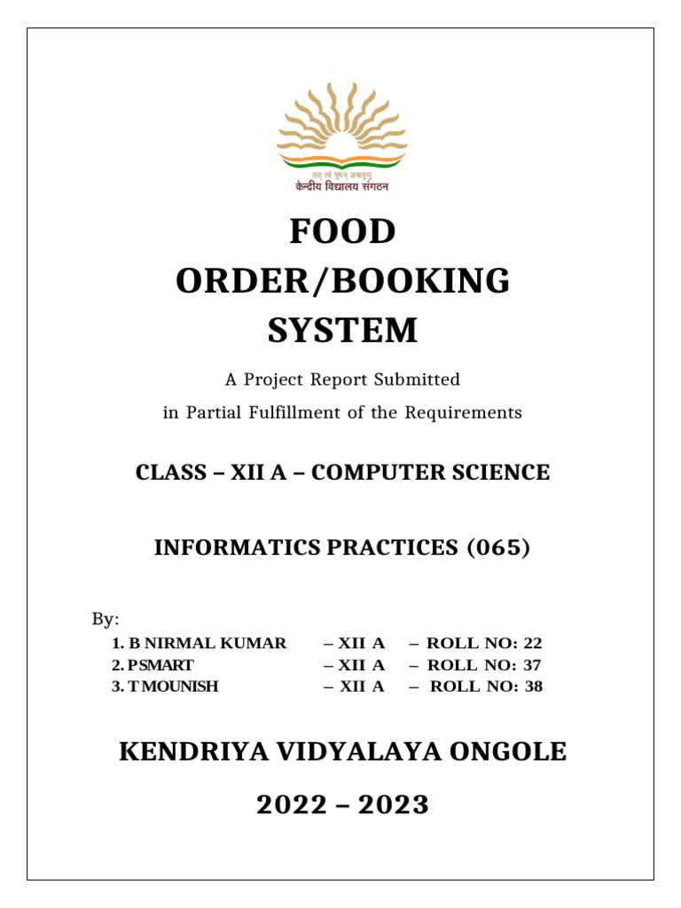 P3 food booking system | PDF | Databases | Table (Database)