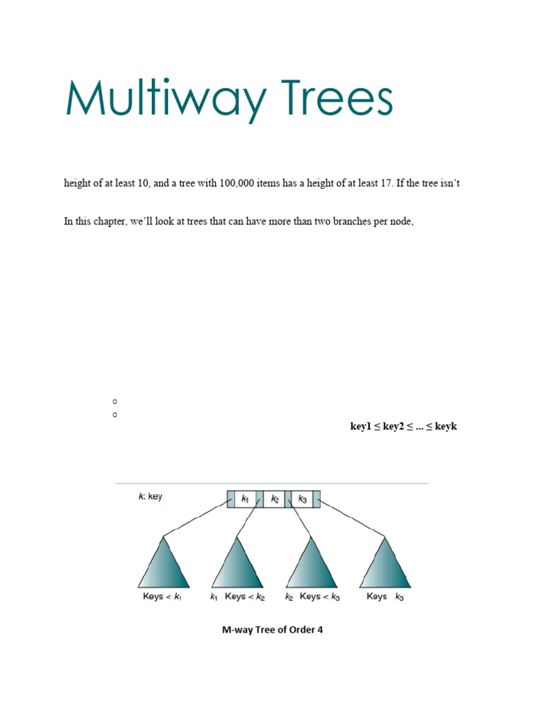 Multiway Trees | PDF | Algorithms And Data Structures | Computer ... Multiway Trees | PDF | Algorithms And Data Structures | Computer ...
