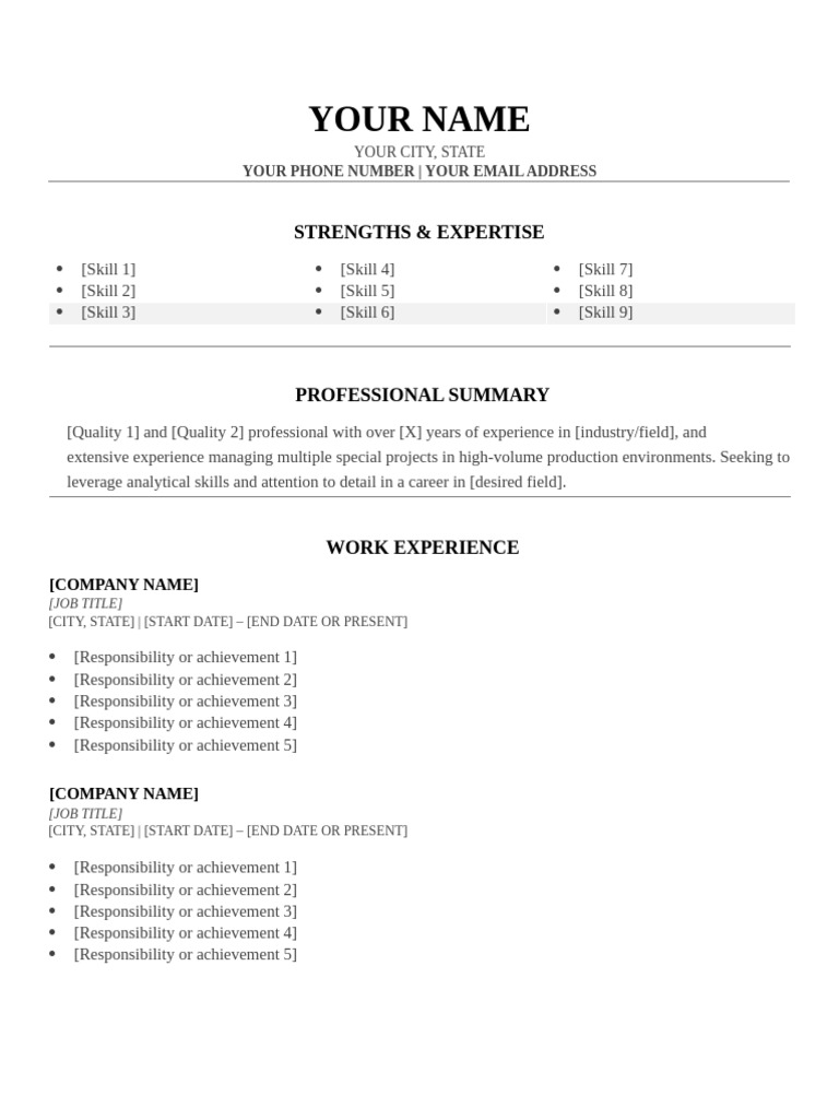 Customizable Resume Template | PDF