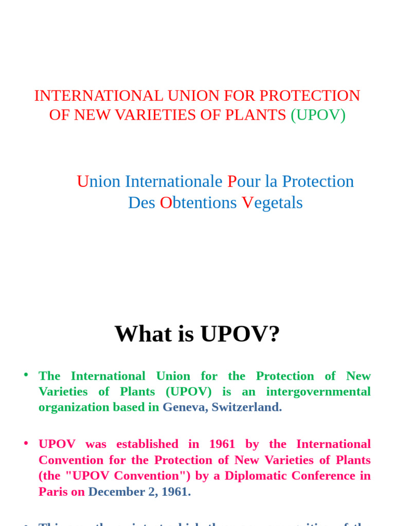 UPOV | PDF | Agriculture | Botany