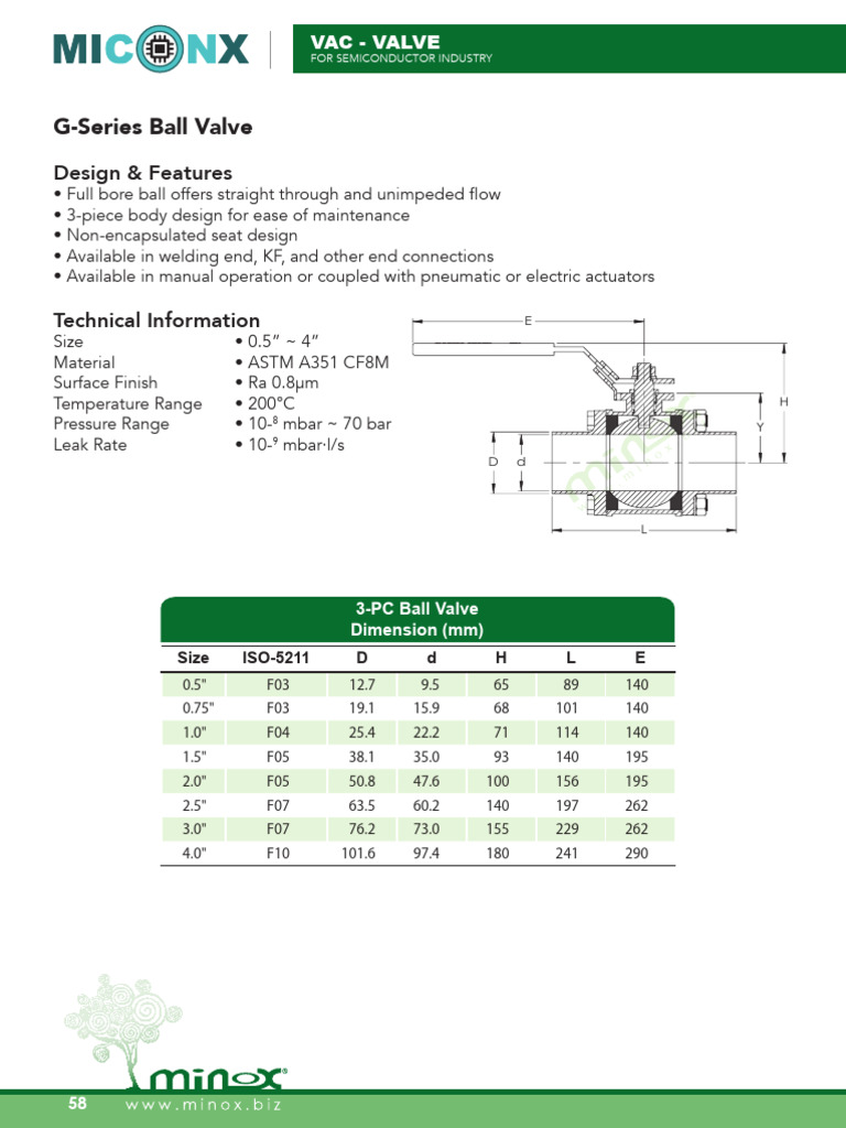 Minox PURITY Miconx Series Catalog - 2023.05 - Ball Valve | PDF