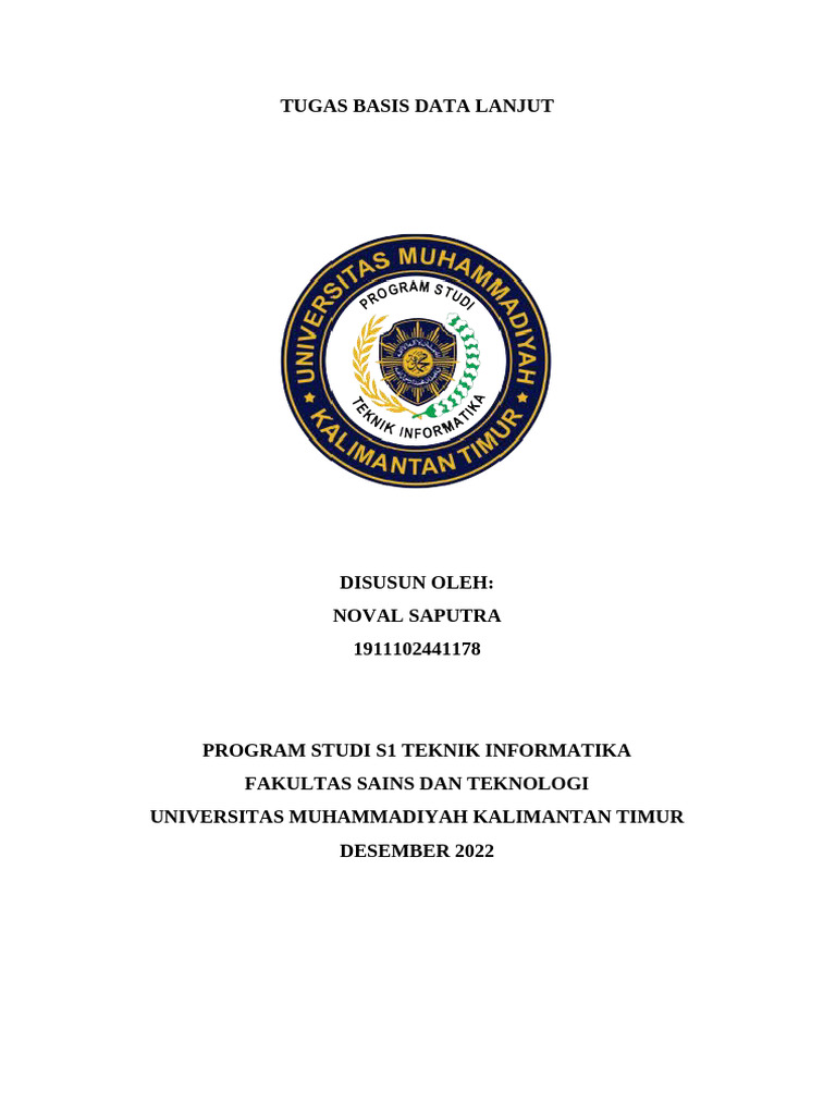 NovalSaputra - TUGAS - BASIS - DATA - Lanjut 2 | PDF | Sql | Databases