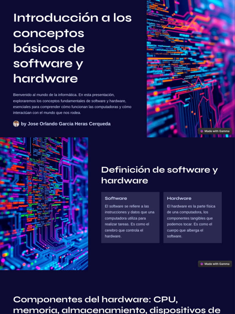Introduccion A Los Conceptos Basicos de Software y Hardware | PDF | Hardware de la computadora ...