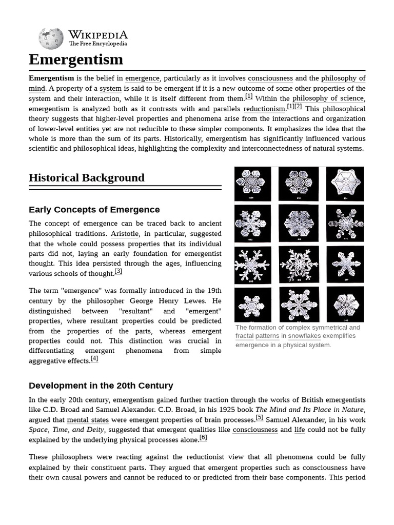 Emergentism | PDF | Emergence | Reductionism
