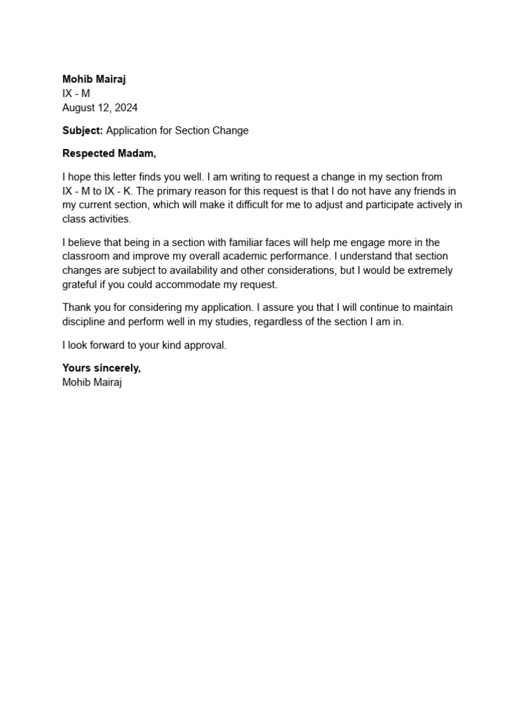 Application for Section Change Request | PDF