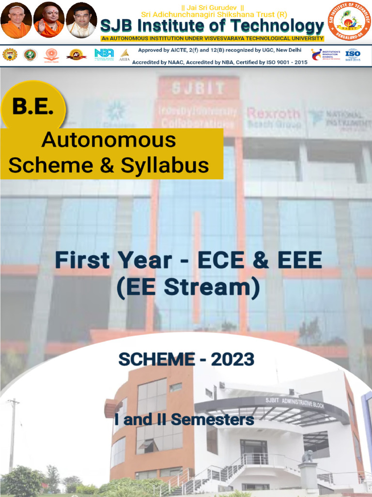 SJBIT EE Stream First Year Syllabus Book | PDF | Equations | Curvature