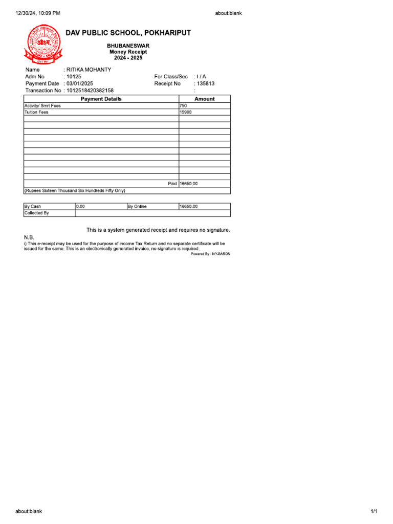 Ritika Payment Proof 4TH Quter | PDF