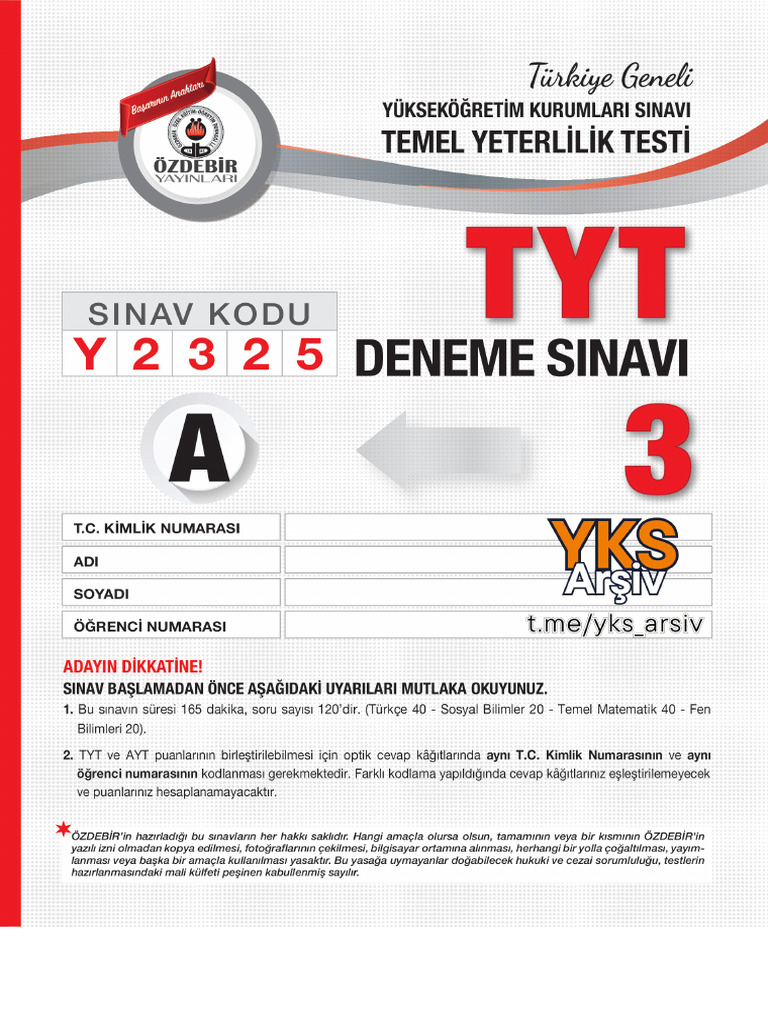 Özdebir TG TYT 3 2025 @yks_arsiv (1) | PDF