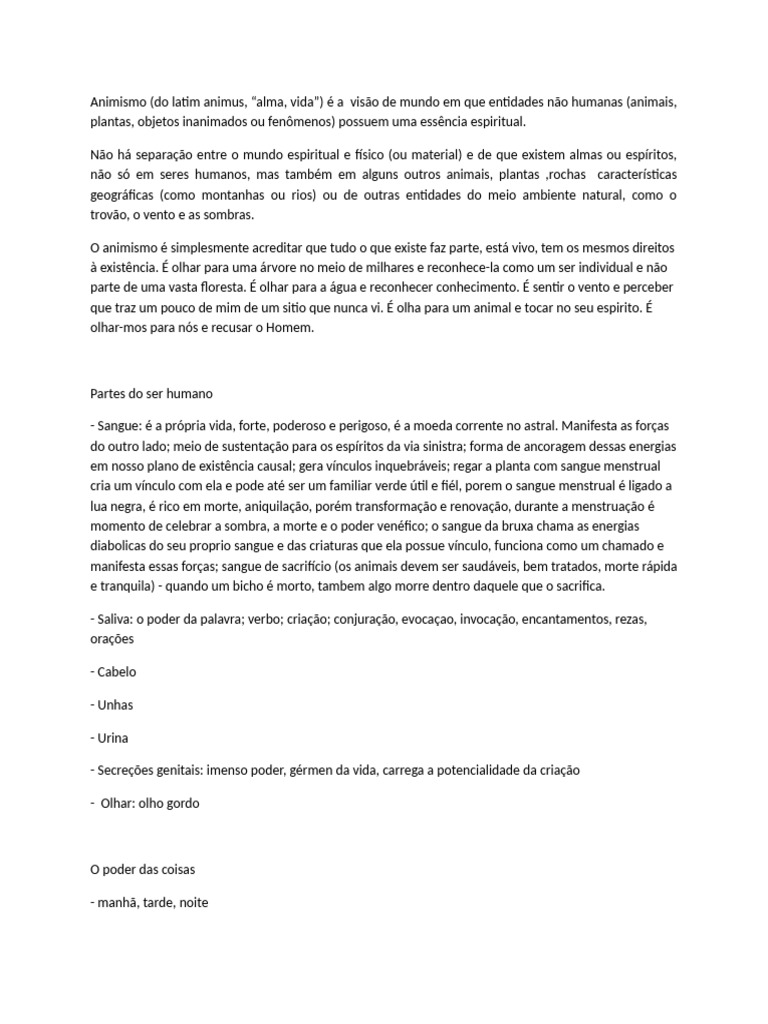 Entendendo o Animismo e Seus Elementos | PDF | Alma | Água