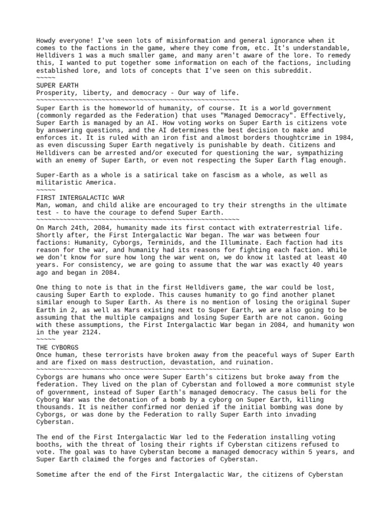 Helldivers Factions & Lore Guide | PDF | Meteoroid